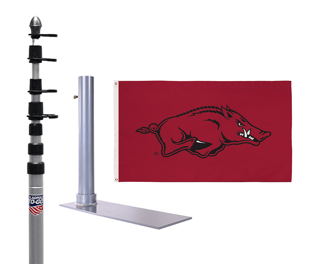 Arkansas Razorback Ultimate Tailgate Flagpole Kit – Flagpole To-Go